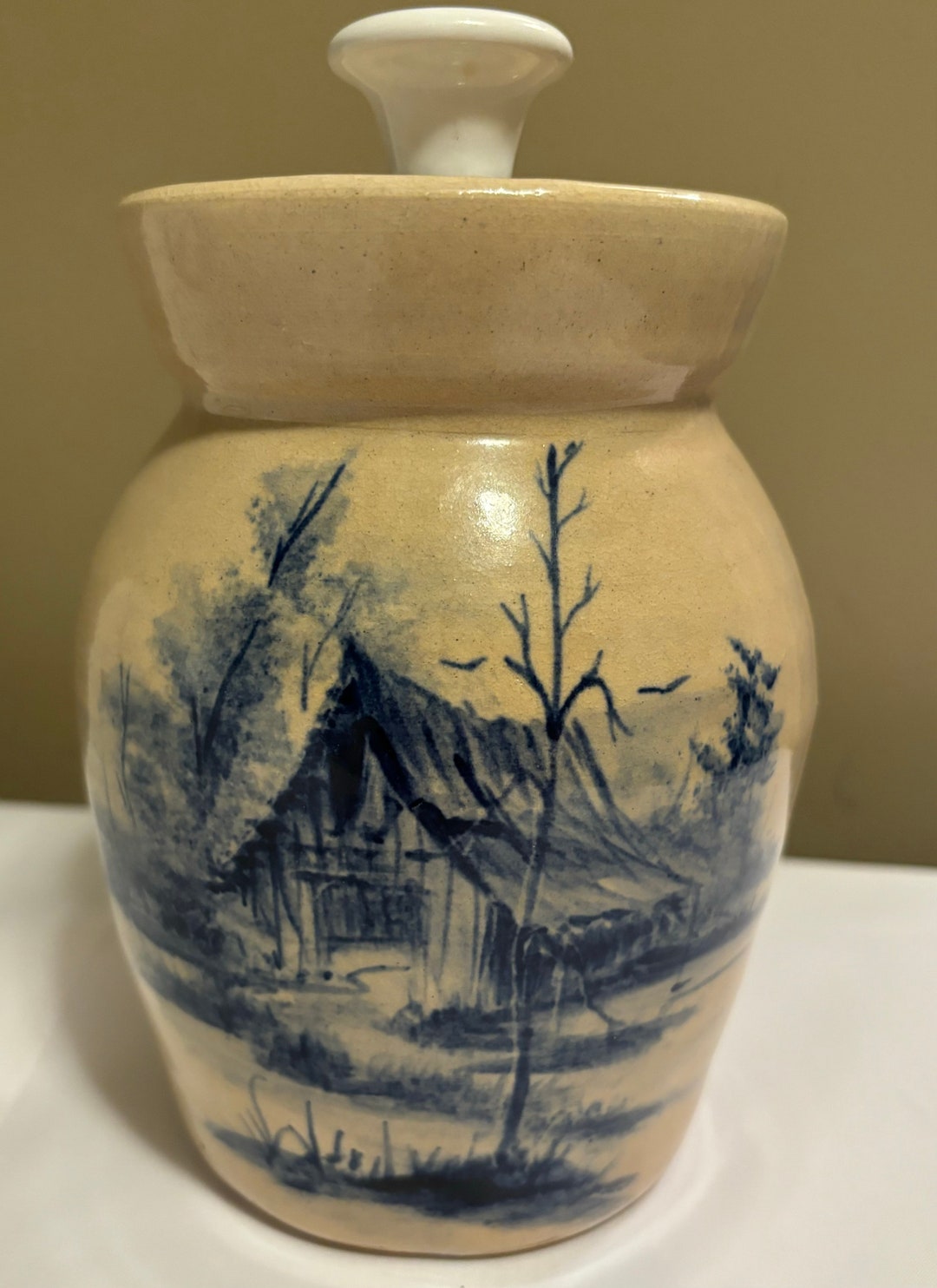 Casey Studio Pottery Hand Painted Crock Canister - Etsy
