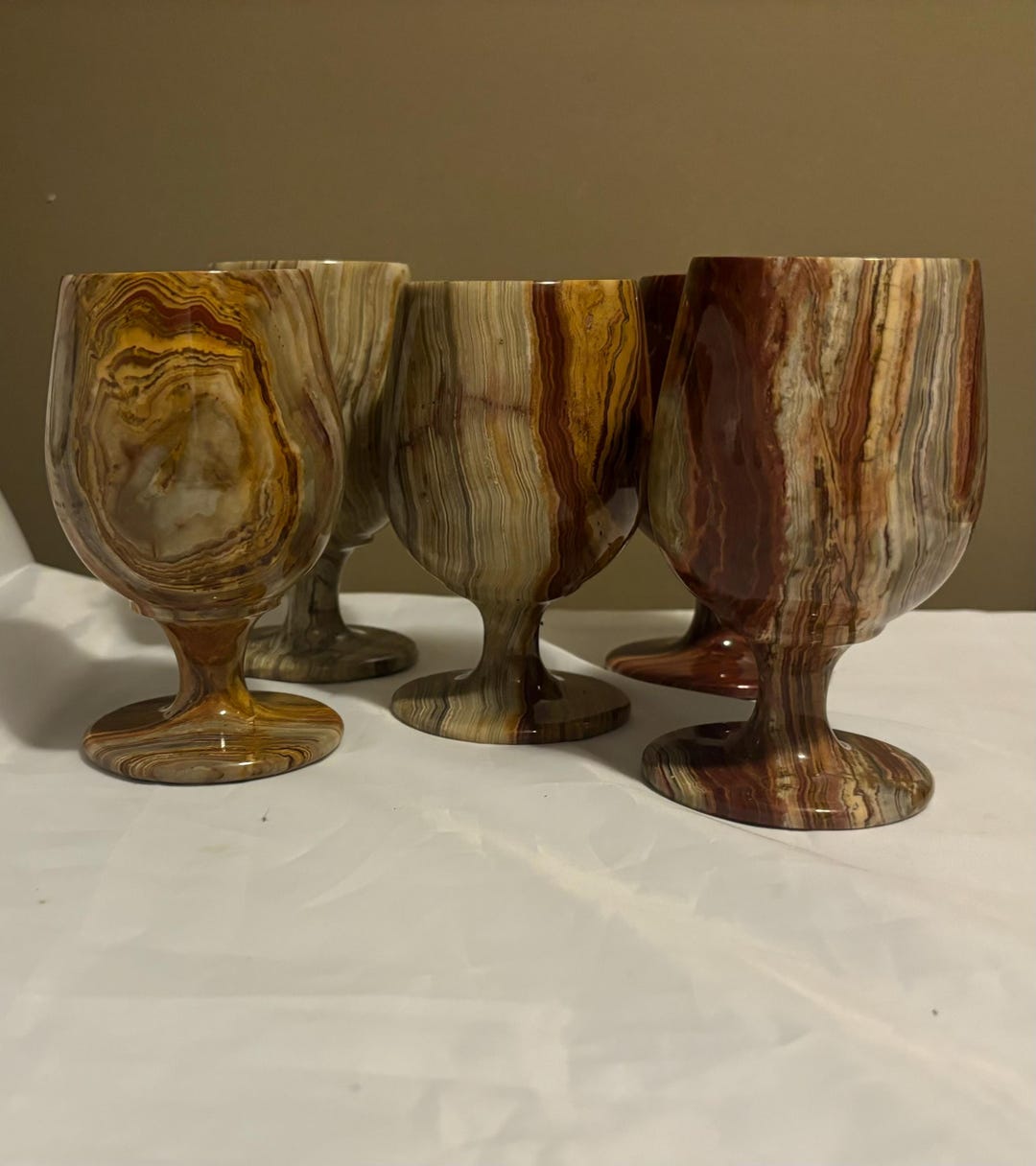 Banded Onyx Wine Glasses Goblets - Etsy