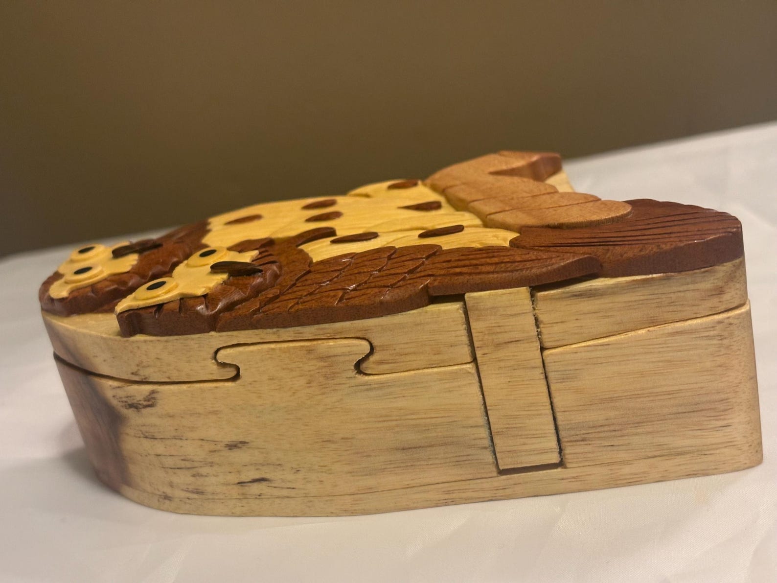 Carved Wood Two Owls Puzzel Box by Carver Dan - Etsy