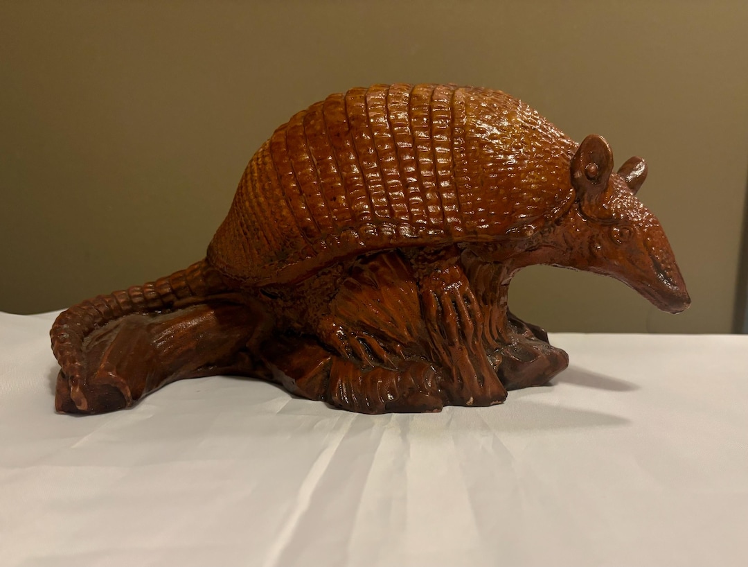 Vintage Red Resin Armadillo Statue - Etsy
