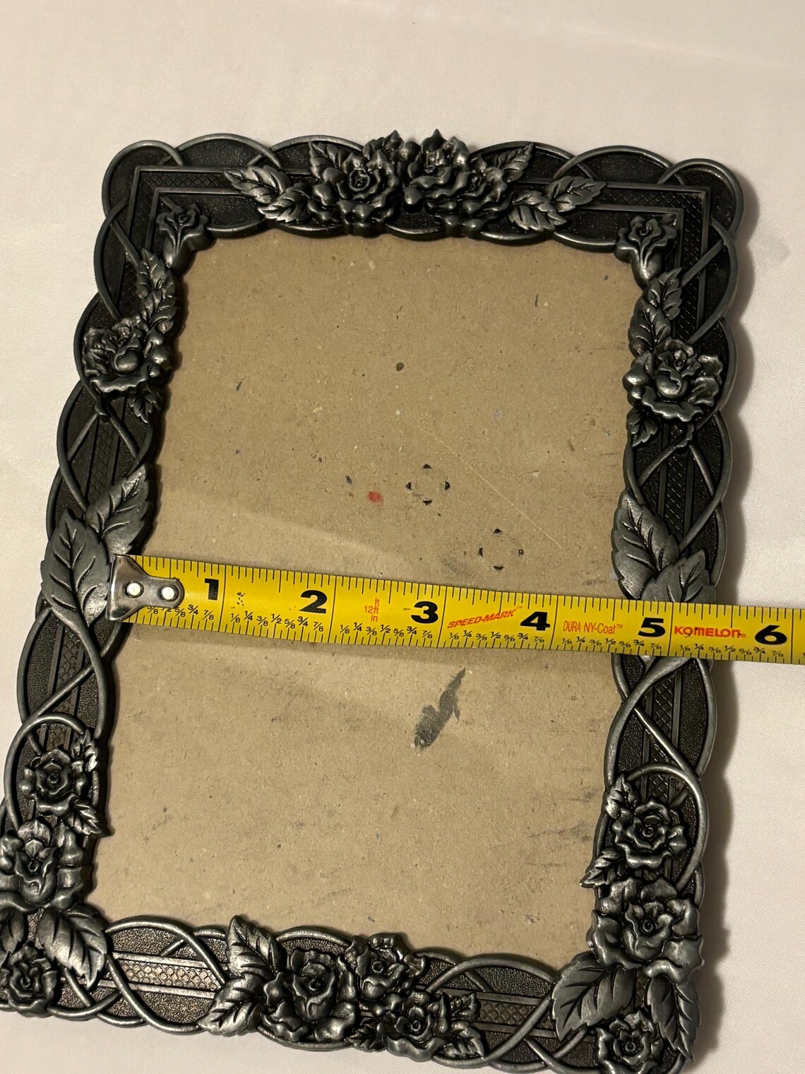 Pewter Rose and Vine Picture Frame - Etsy