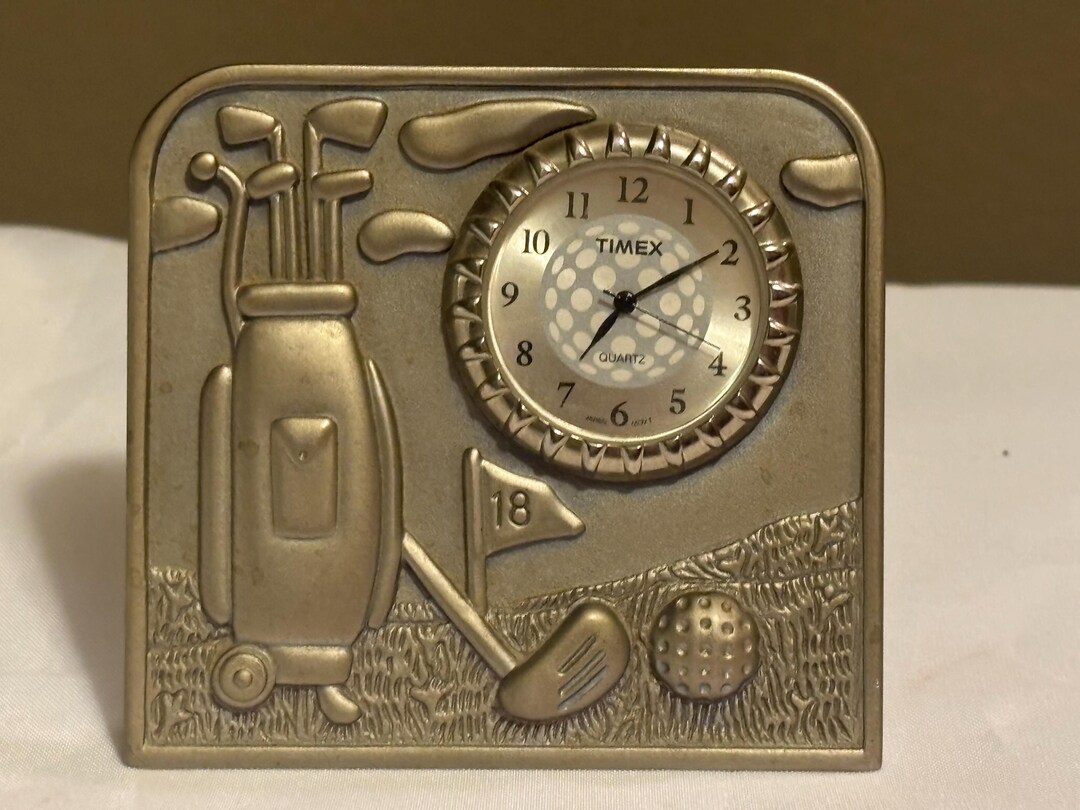 Timex Golfing Themed Small Desktop Clock - Etsy