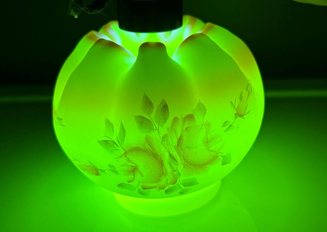 Vintage Burmese Satin Rose Uranium Glass Rose Bowl - Etsy