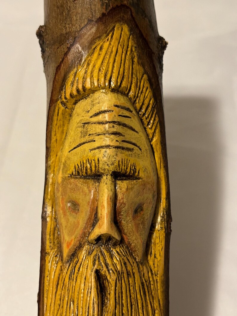 Carved Wood Branch Folk Art Wizard Tree Spirit Man - Etsy