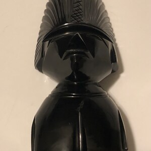 Obsidian Mayan Aztec Warrior Statue - Etsy
