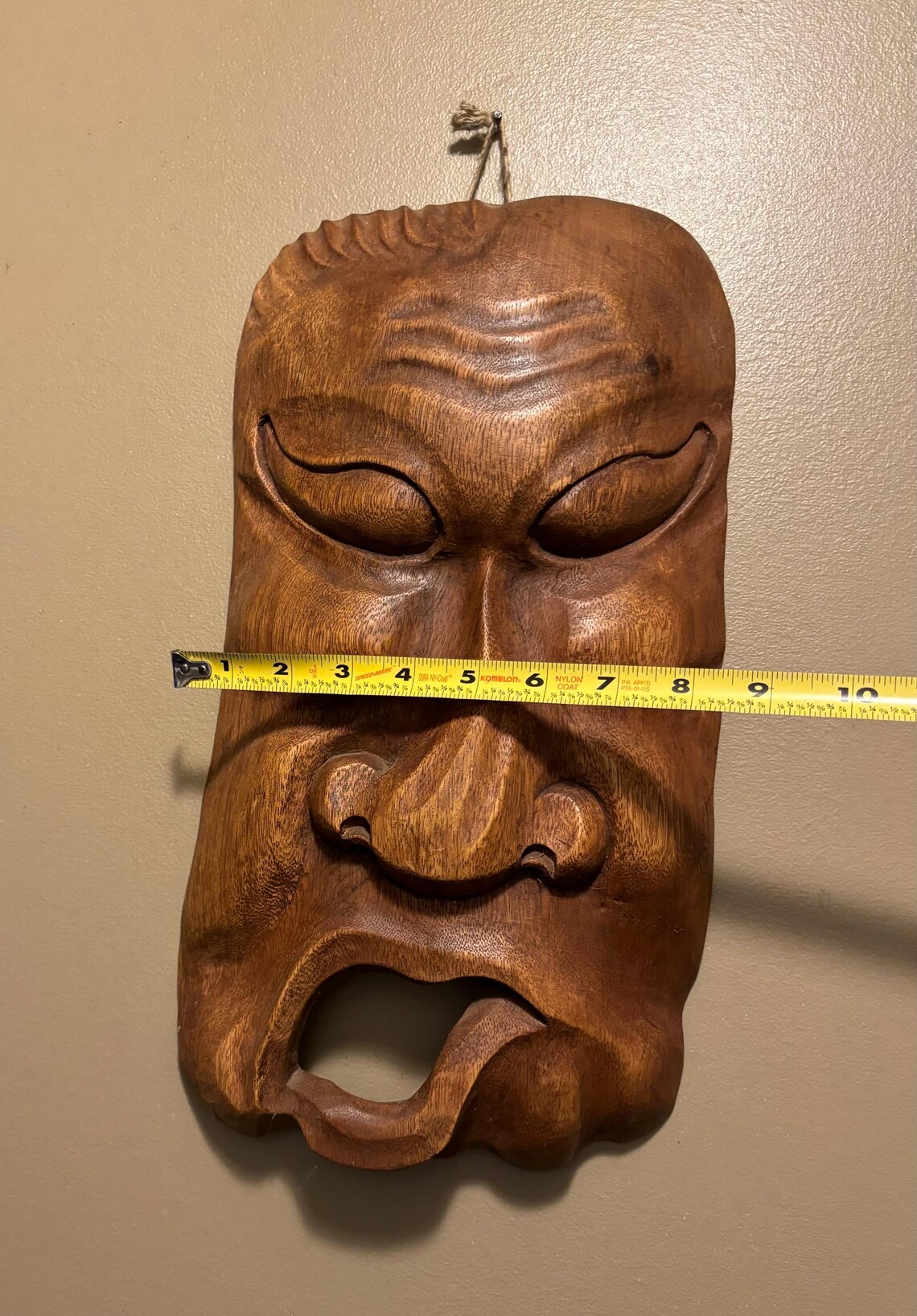 Solid Carved Wood Mask Head Wall Decor - Etsy