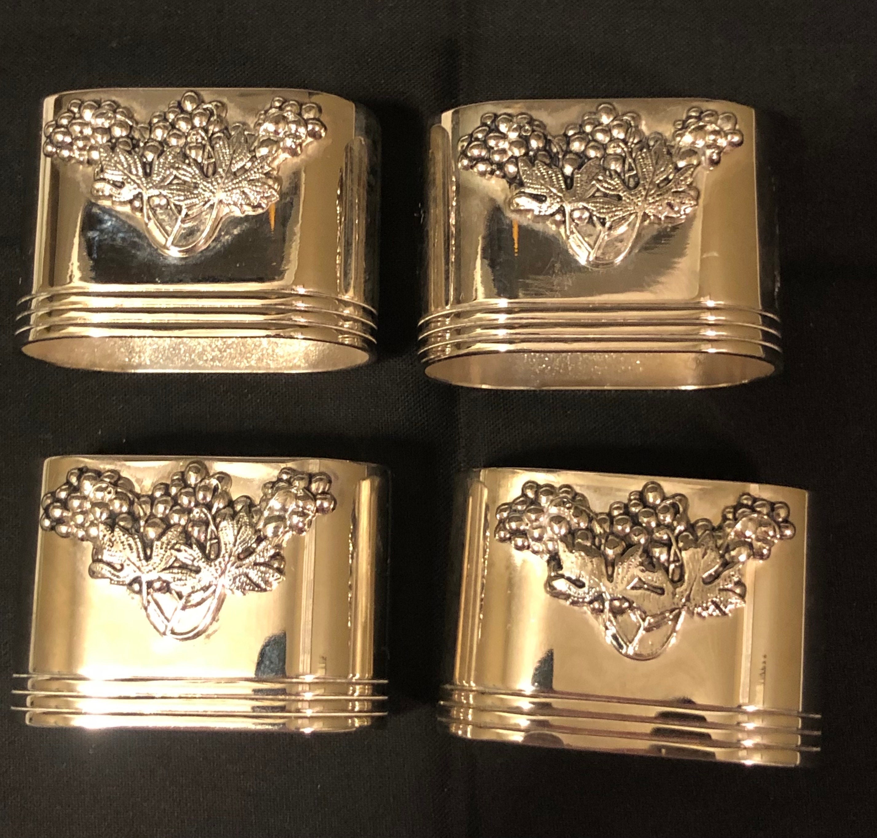 Silver Plated Grape Napkin Rings - Etsy