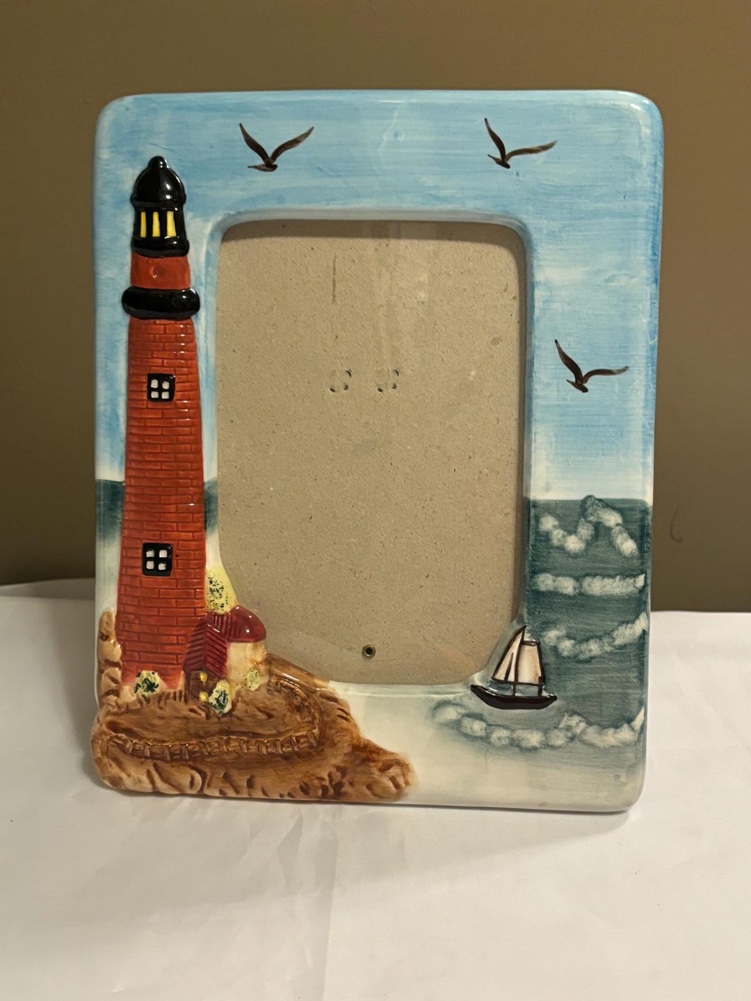 Ceramic Nautical Lighthouse Sailboat Photo Frame - Etsy