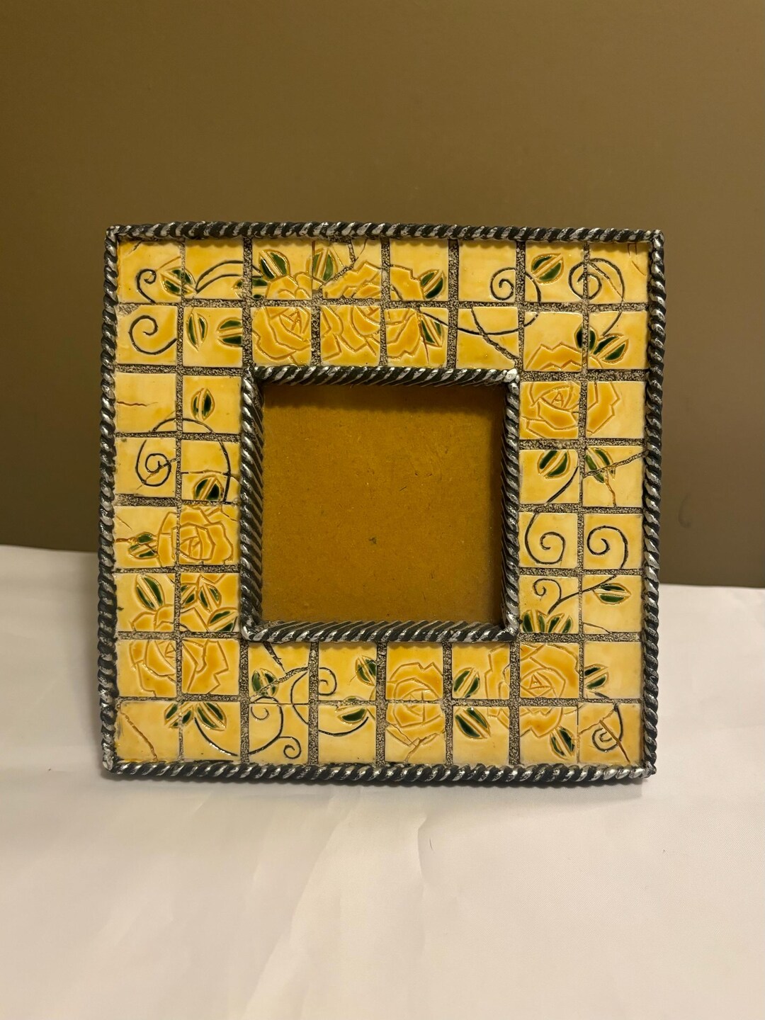 Yellow Floral Mosaic Ceramic Tile Picture Frame - Etsy