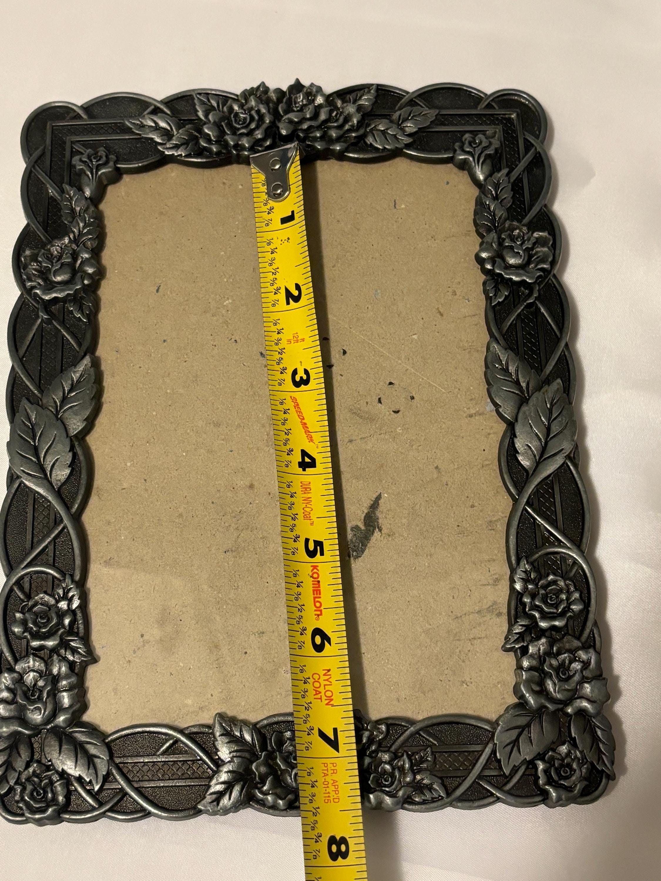 Pewter Rose and Vine Picture Frame - Etsy