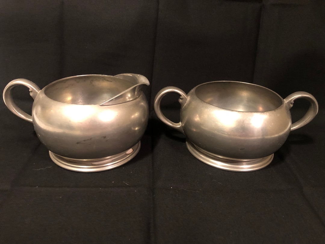 Insico Pewter Sugar & Creamer Set - Etsy