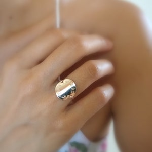 Gold Coordinate Ring - Round GPS Ring - Latitude Longitude - Location ...