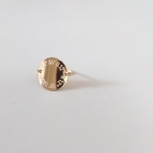 Gold Coordinate Ring - Round GPS Ring - Latitude Longitude - Location ...