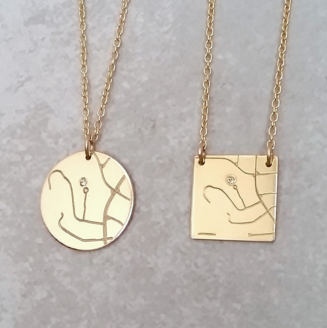 Map Necklace Custom Map Necklace GPS Necklace Map | Etsy