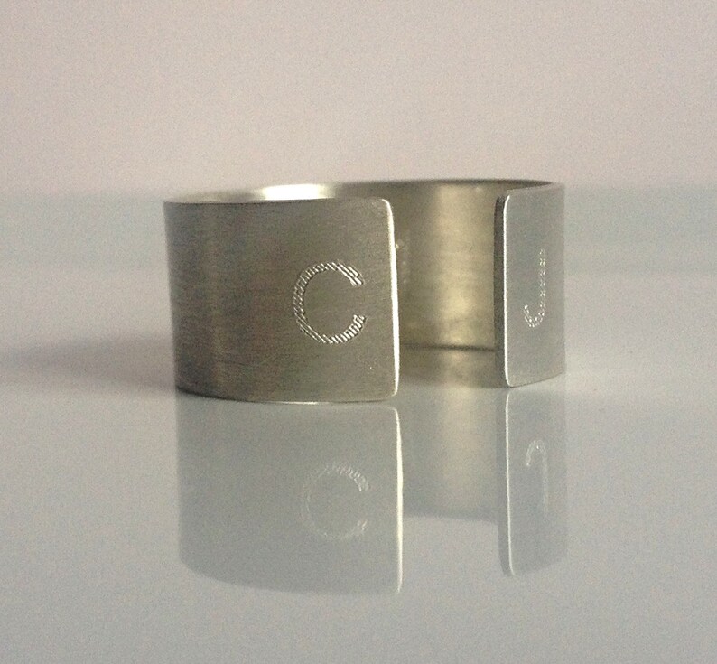 Men's Initial Ring personalized Sterling Silver Ring - Etsy