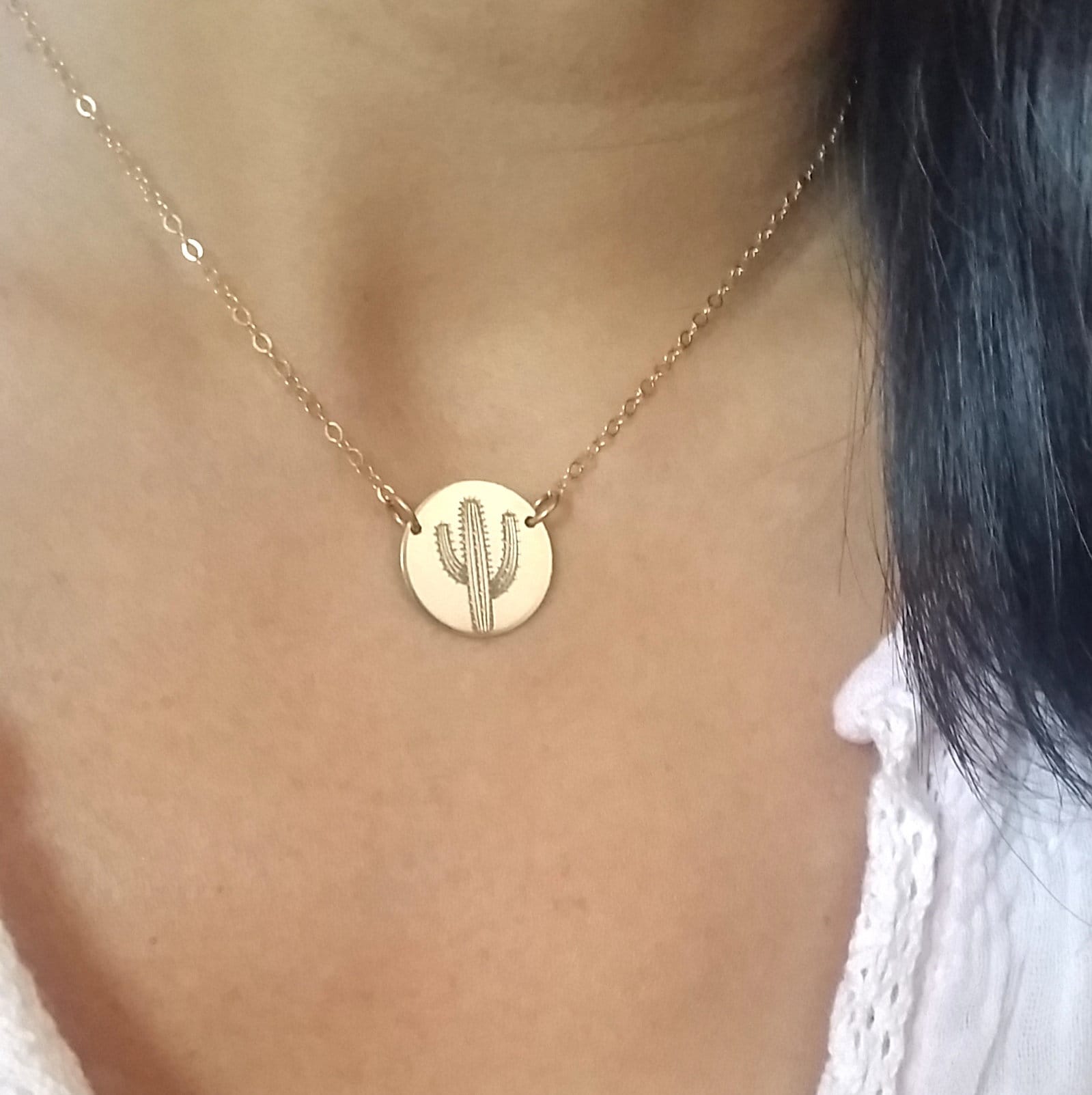 Cactus Necklace Gold Cactus Pendant Southwest Necklace - Etsy