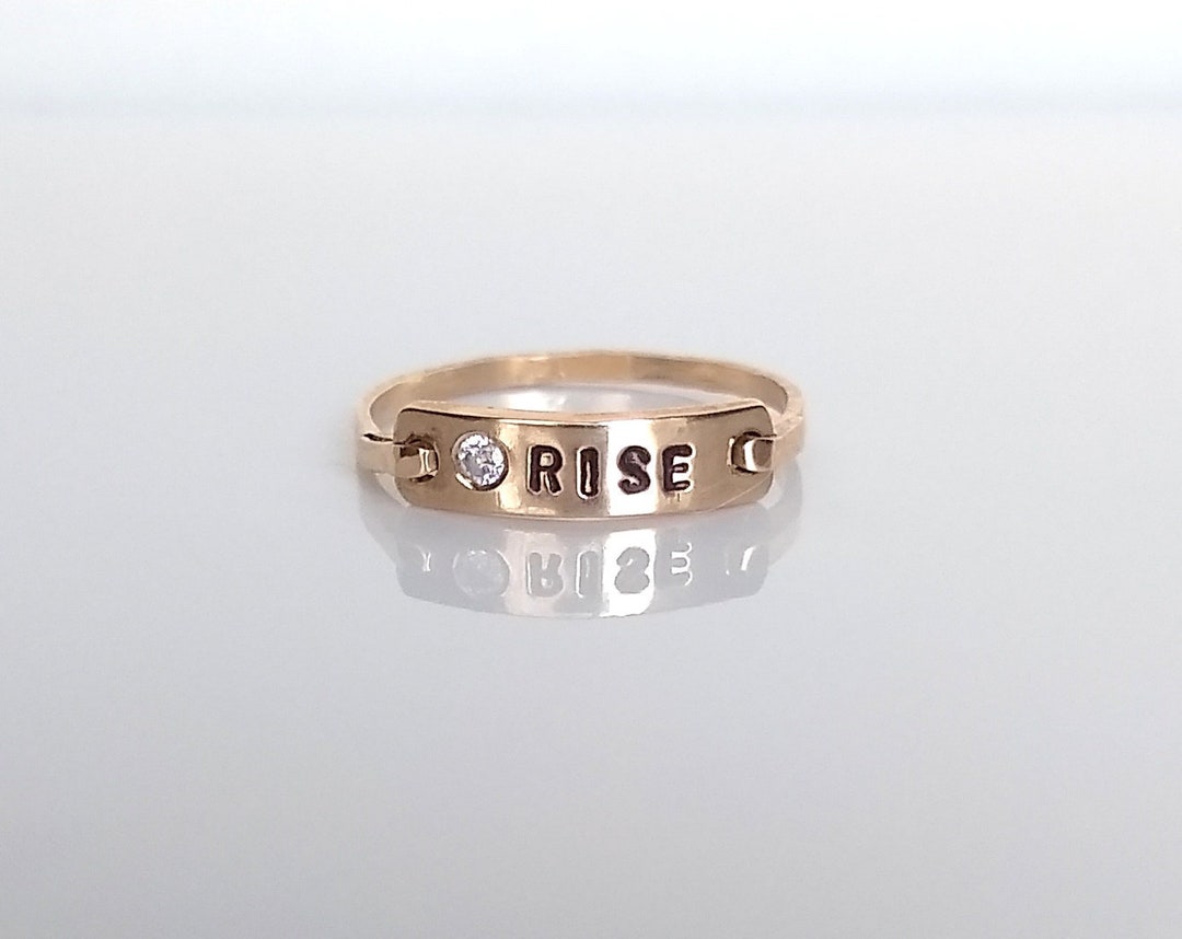 Name and Birthstone Ring - Personalized Ring With Stone - Diamond ...