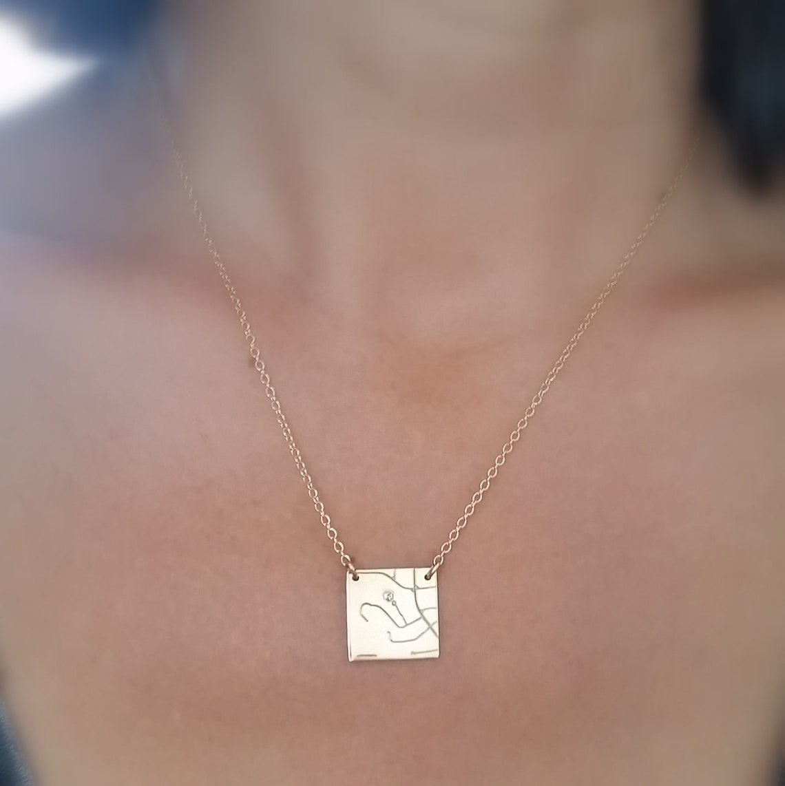 Map Necklace Custom Map Necklace GPS Necklace Map | Etsy