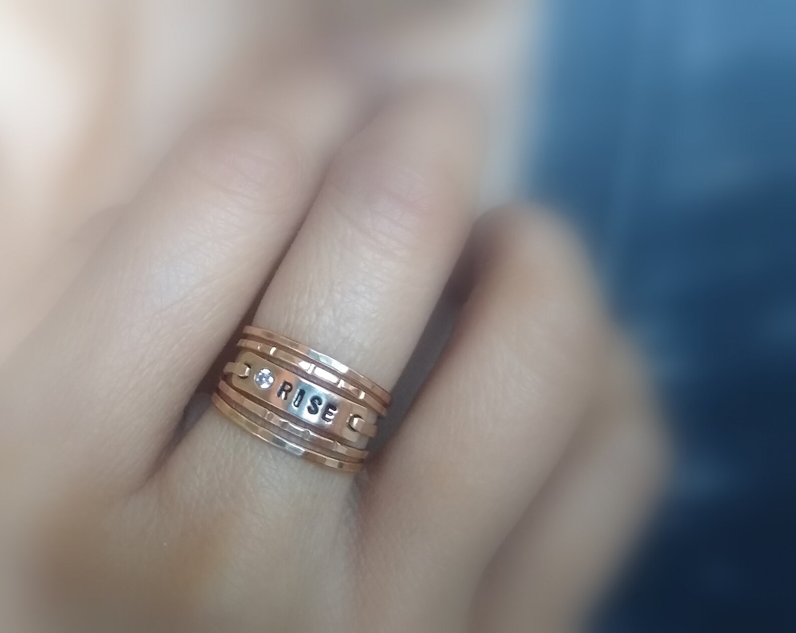 Gold Stacking Ring Set Nameplate Ring Set Name and - Etsy