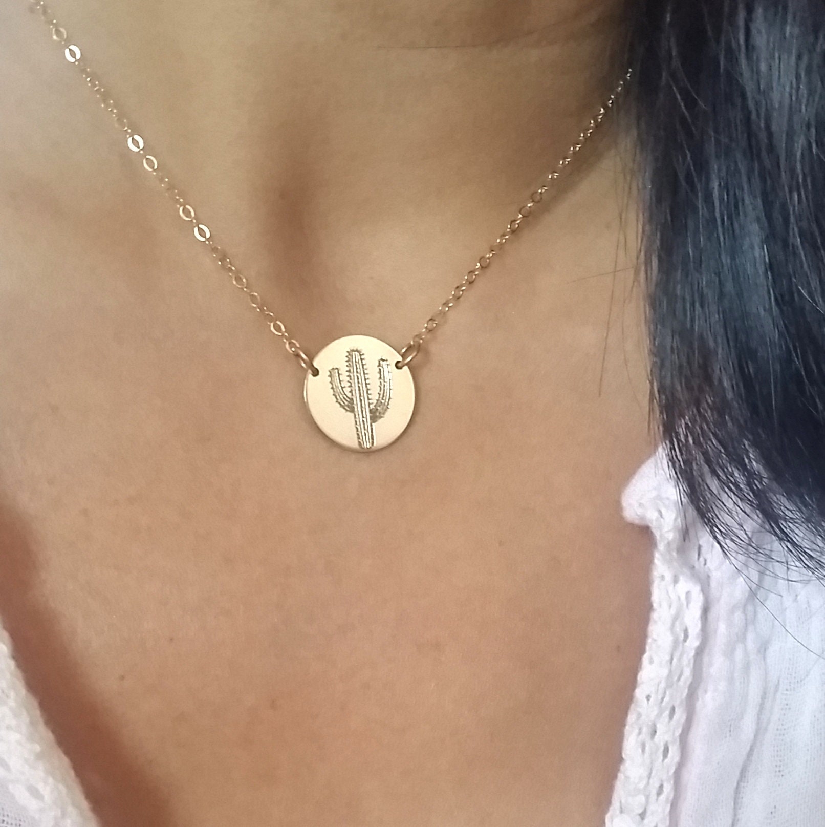 Cactus Necklace Gold Cactus Pendant Southwest Necklace - Etsy