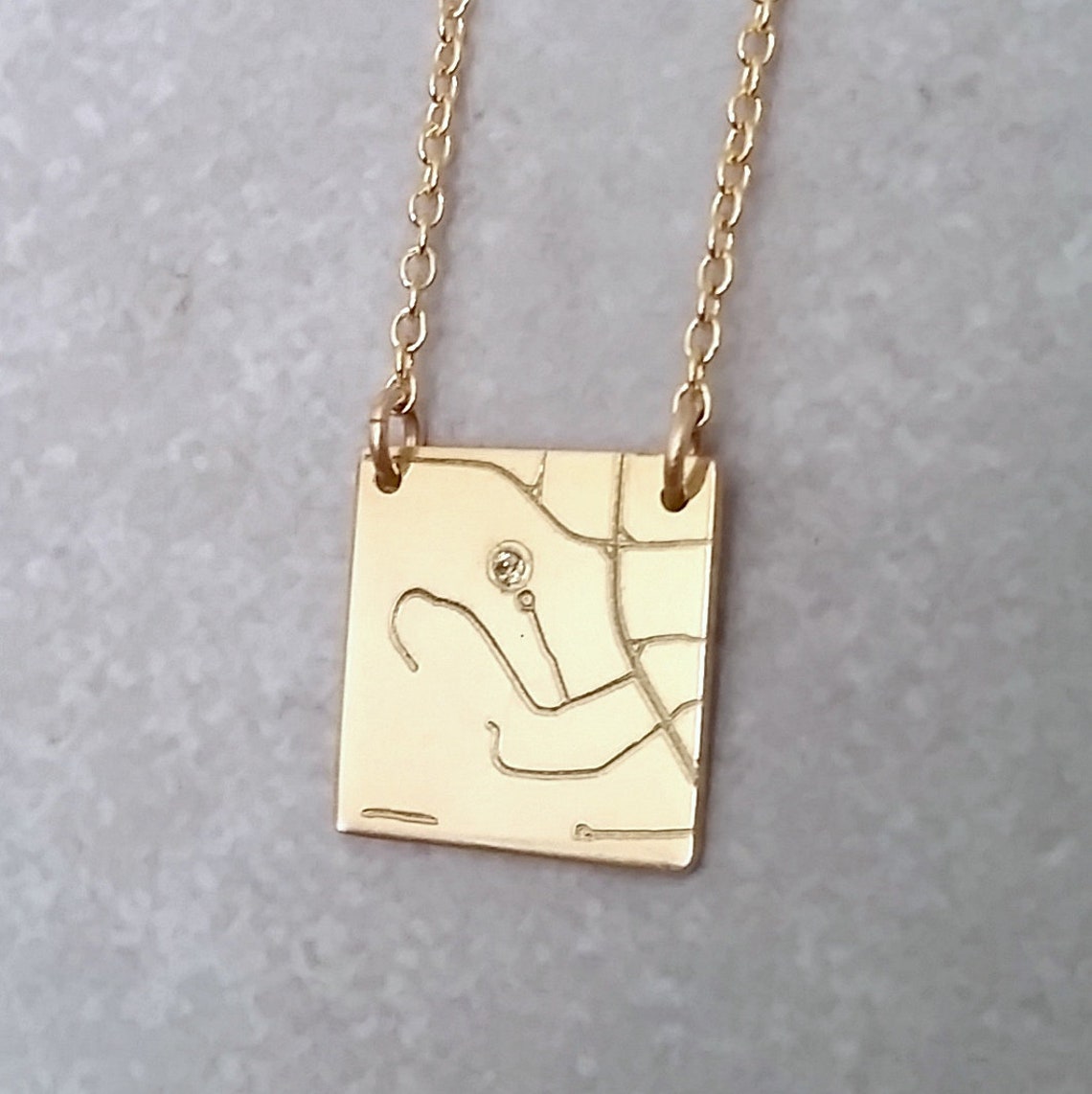 Map Necklace Custom Map Necklace GPS Necklace Map | Etsy