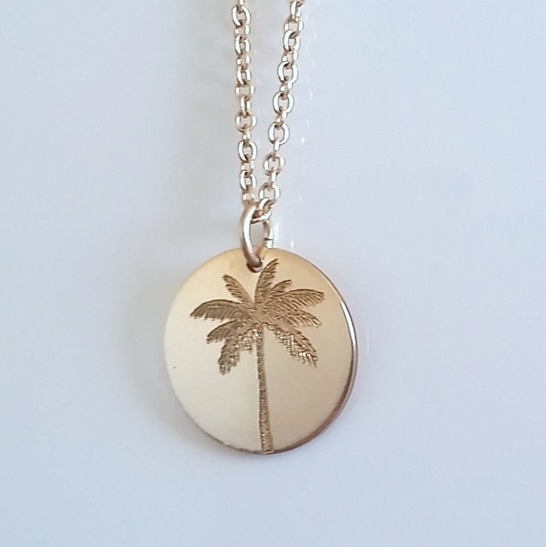 Palm Tree Necklace - Gold Palm Tree Pendant - Sterling Silver Palm Tree ...