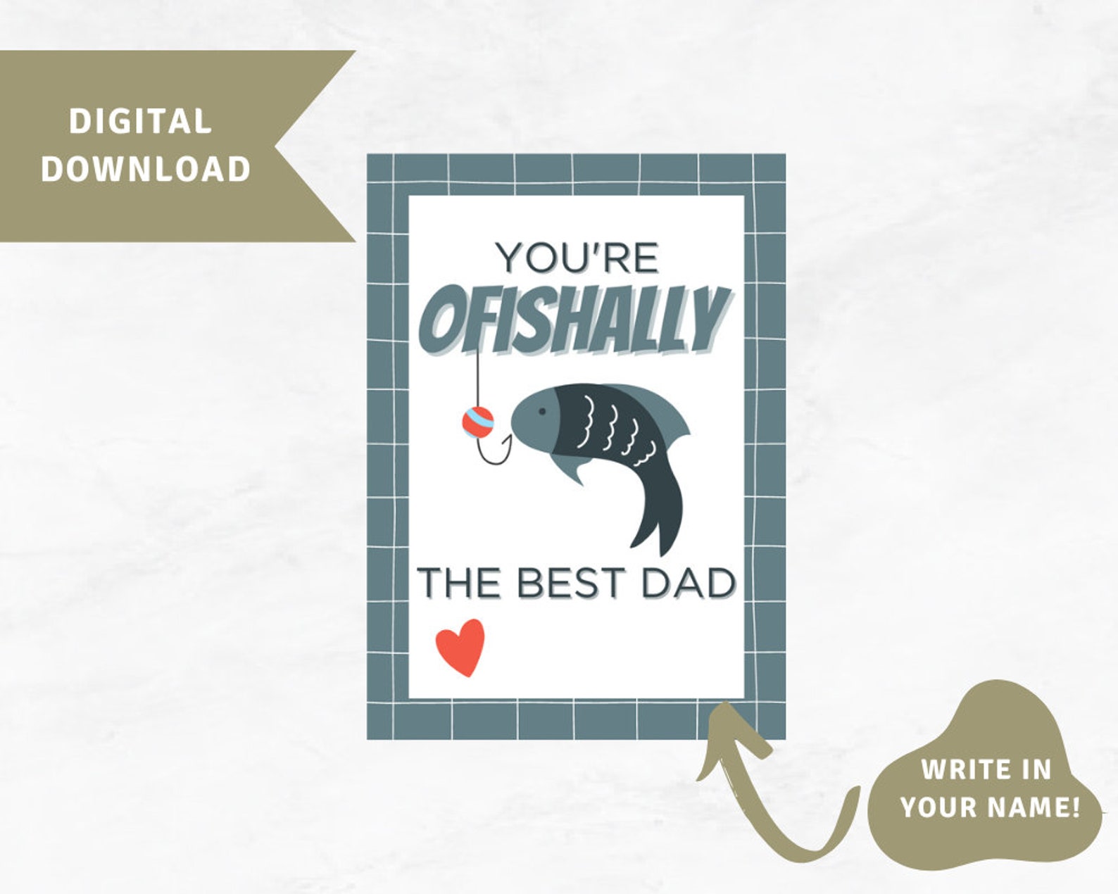 You're Ofishally the Best Dad Gift Tag, Father's Day Gift Tag, Fishing ...