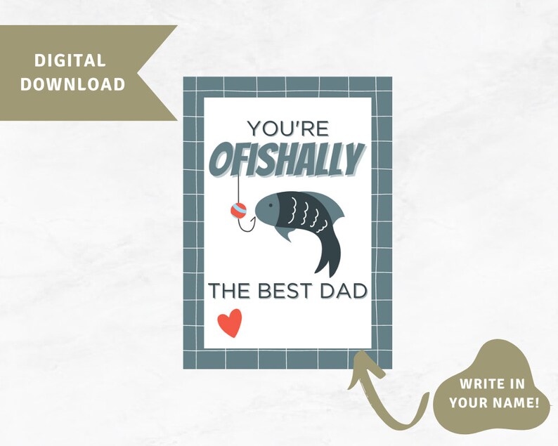 You're Ofishally the Best Dad Gift Tag, Father's Day Gift Tag, Fishing ...