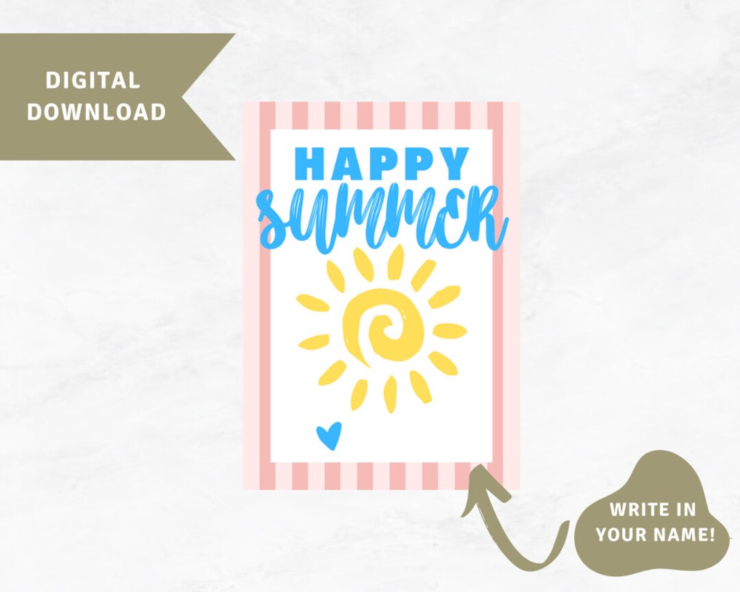 Happy Summer Gift Tag, Teacher Appreciation Gift Tag, Summer Gift Tag ...