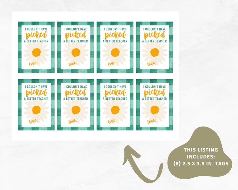 Couldn't Have Picked a Better Teacher Gift Tag, Teacher Appreciation ...
