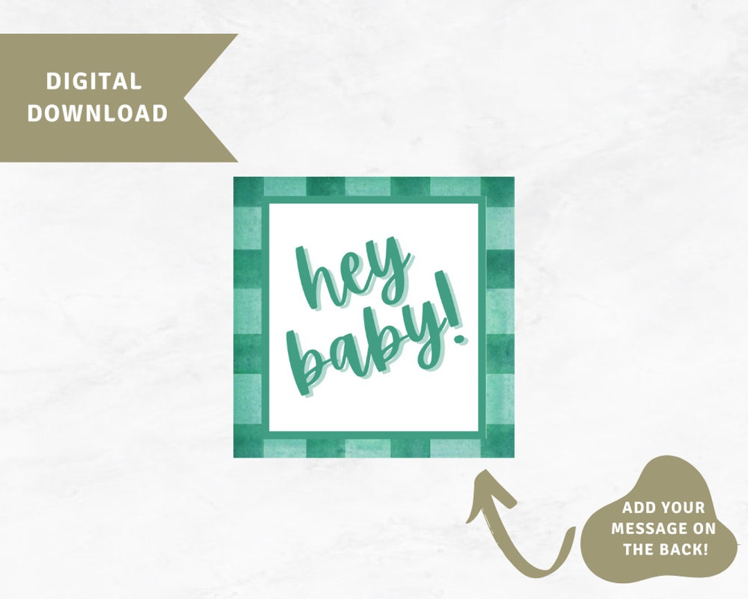 Hey Baby! Gift Tag, Baby Gift Tag, Celebration Gift Tag, Gender Neutral ...