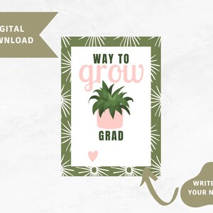 Way to Grow Grad Gift Tag, Graduation Gift Tag, Graduation Gift - Etsy