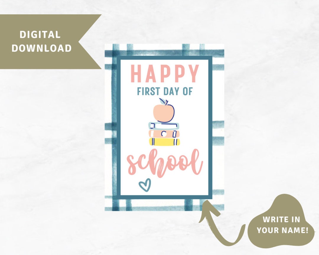 Happy First Day of School Gift Tag, Back to School Gift Tag, Teacher ...