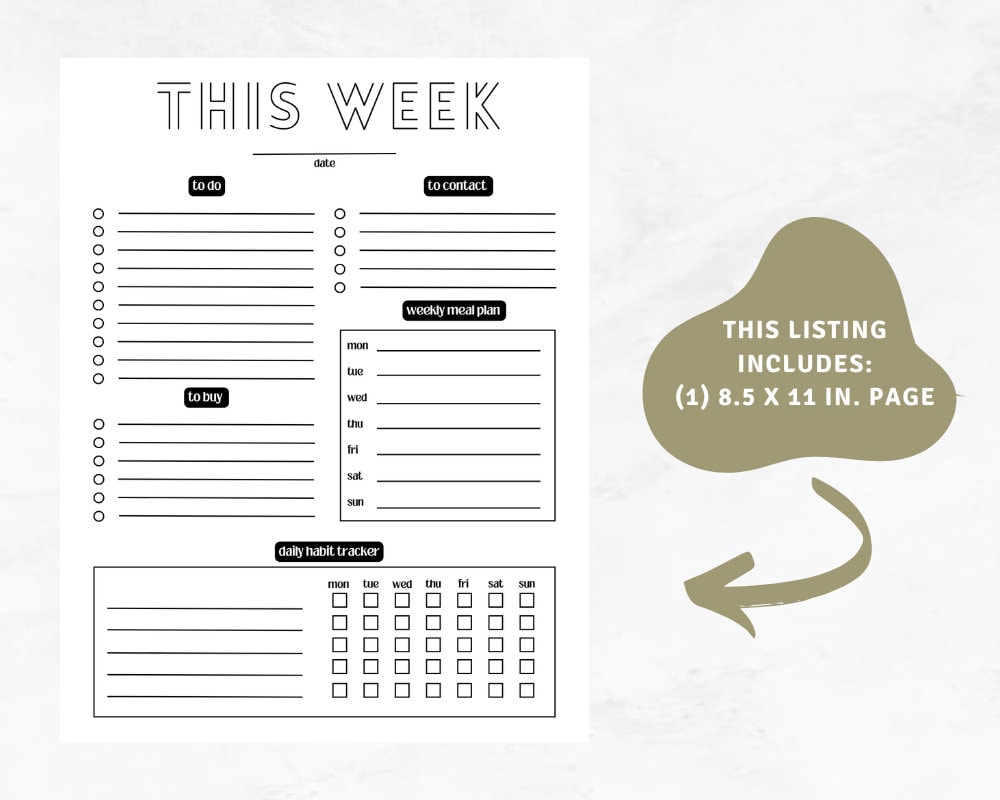 Printable Weekly Planner, Ultimate Weekly Planner, Weekly Planner for ...