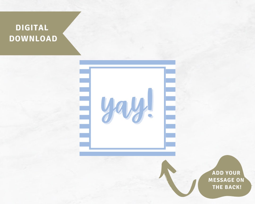 Yay! Gift Tag, Baby Boy Gift Tag, Celebration Gift Tag, Congratulations ...