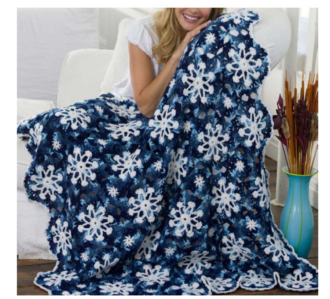 Snowflake Crochet Throw - Etsy