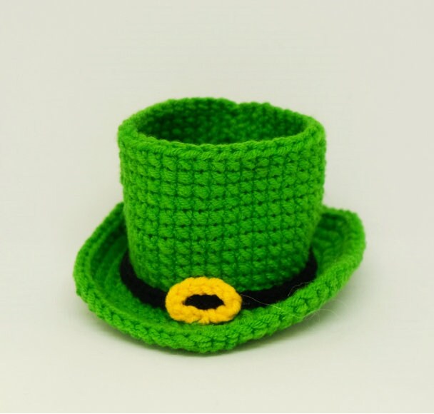 St. Patrick's Day Lucky Leprechaun Hat Candy Bowls Crochet Pattern - Etsy
