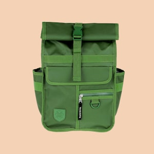 Green Waterproof Rolltop Backpack Laptop Bag Expandable Rucksack ...