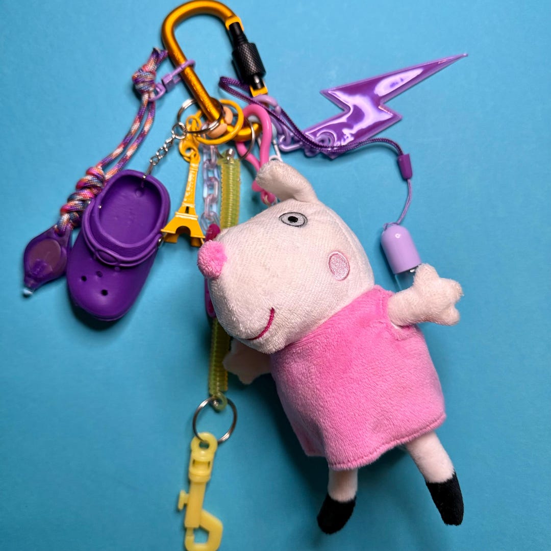 Bag Charm Peppa Pig Mouse Pink Goodordering Reflective Keyring Handbag ...