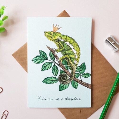 You're One in a Chameleon Greetings Card - Etsy