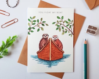 You Float My Boat Card I Love You Card Nautical Card for - Etsy
