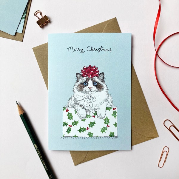 Cat Christmas Cards - Etsy
