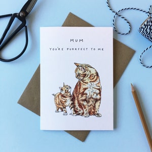Cat and Kitten Mother's Day Card - Etsy