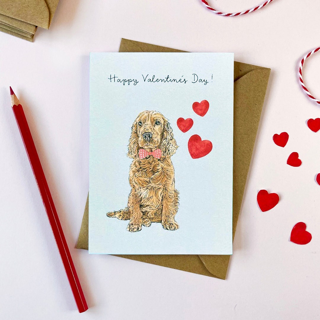 Cocker Spaniel Valentine's Day Card - Etsy