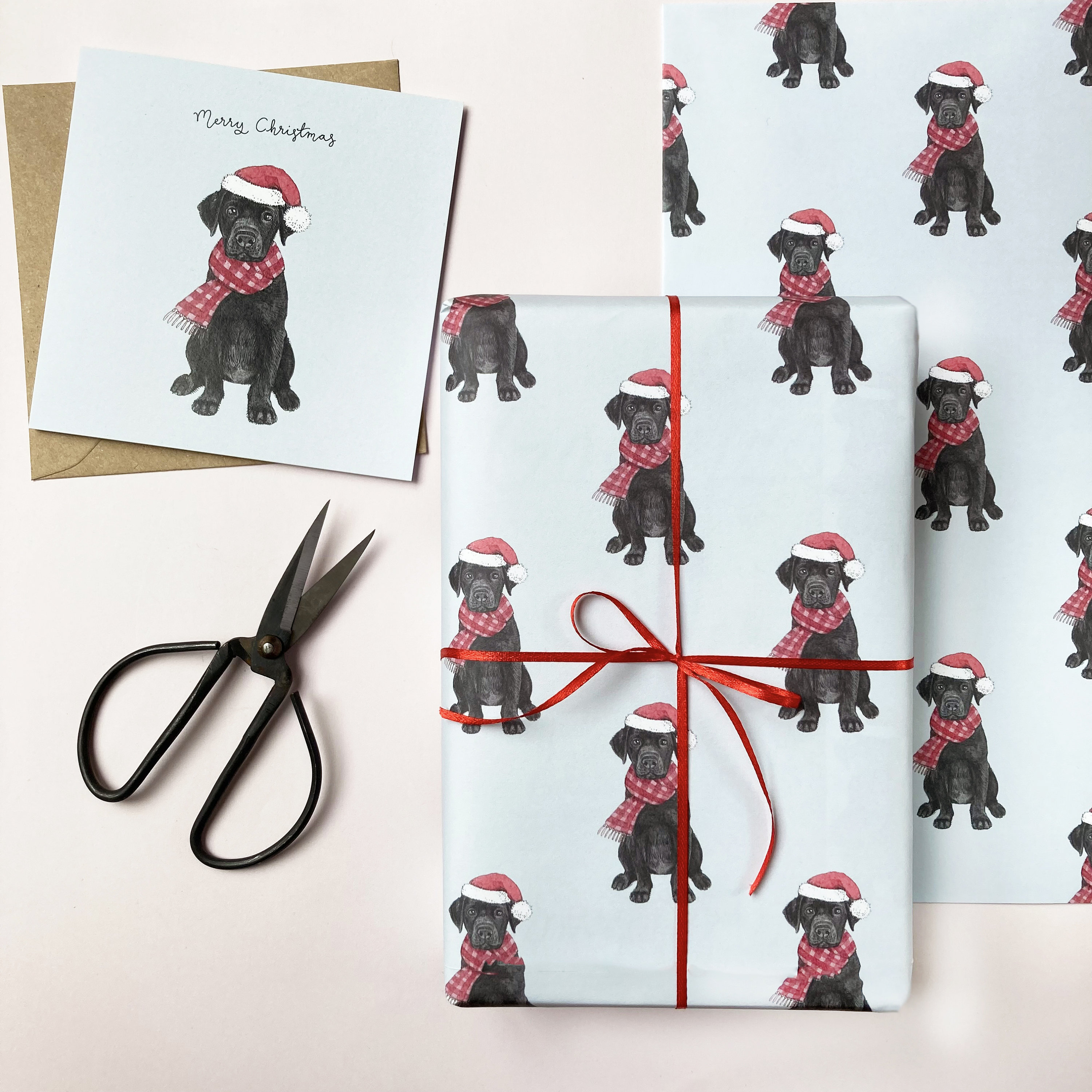 Festive Black Labrador Christmas Wrapping Paper - Etsy