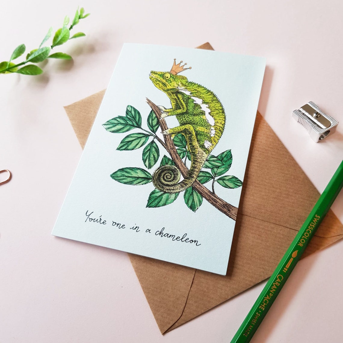 You're One in a Chameleon Greetings Card - Etsy