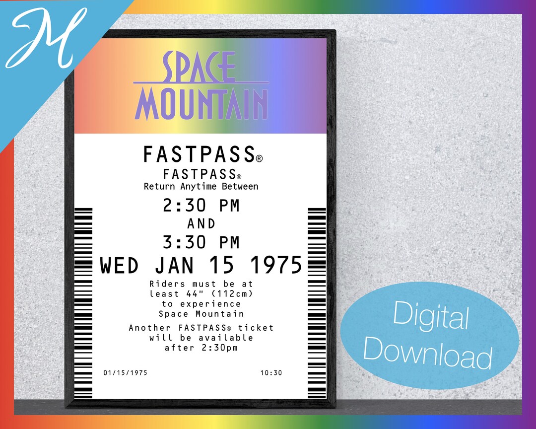 Space Mountain Poster fastpass Ticket Pride Vintage Poster Home Decor ...