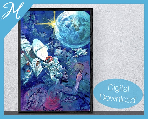 Spaceship Earth Poster Print Printable Wall Art Home Decor | Etsy