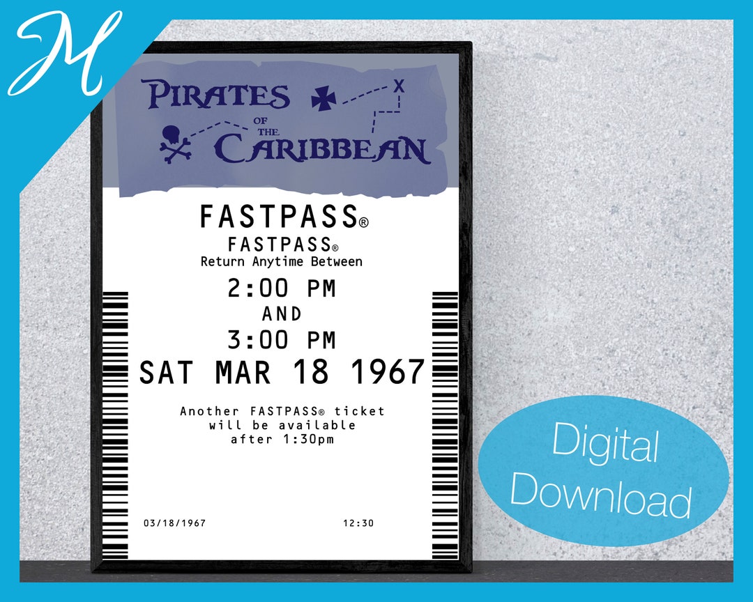 Pirates of the Caribbean (DL) Poster (fastpass Ticket) | Vintage Poster ...