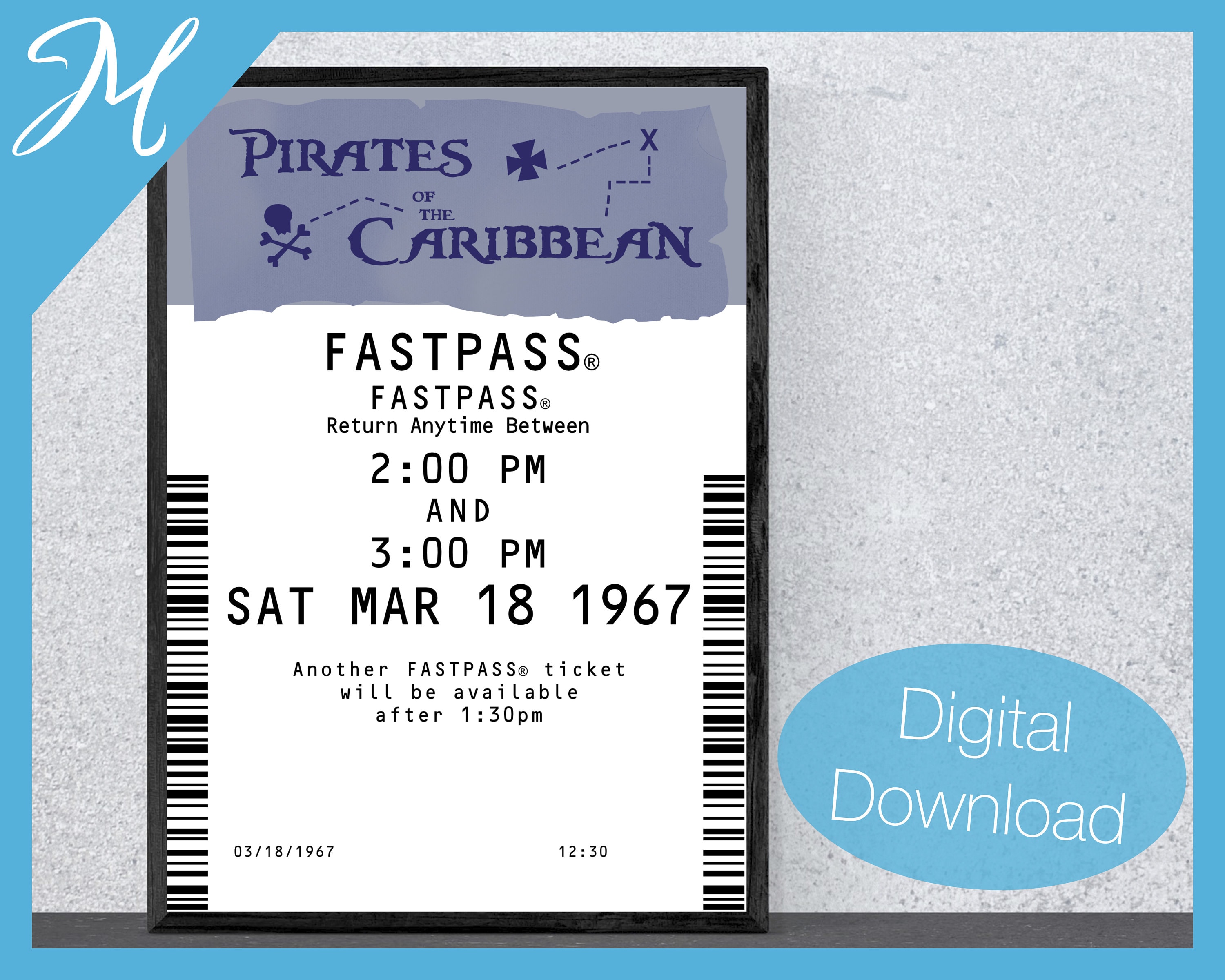 Pirates of the Caribbean DL Poster fastpass Ticket - Etsy